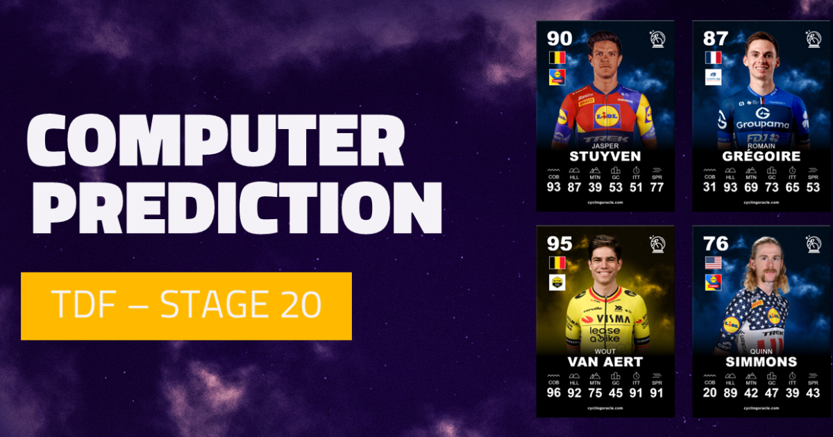Tour de France 2025 - Prediction stage 20 - CyclingOracle.com